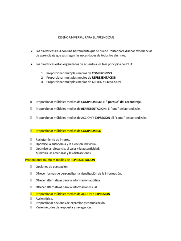 Diseño Universal para el Aprendizaje DUA | PDF