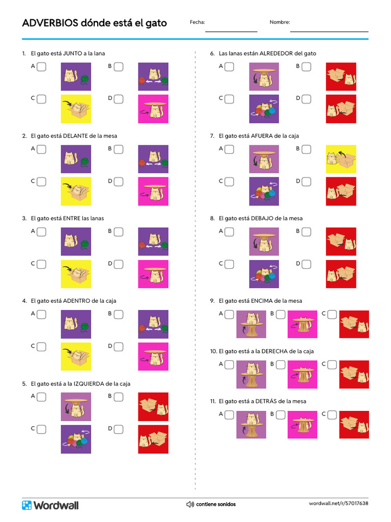 adverbios-dónde-está-el-gato-cuestionario - copia | PDF