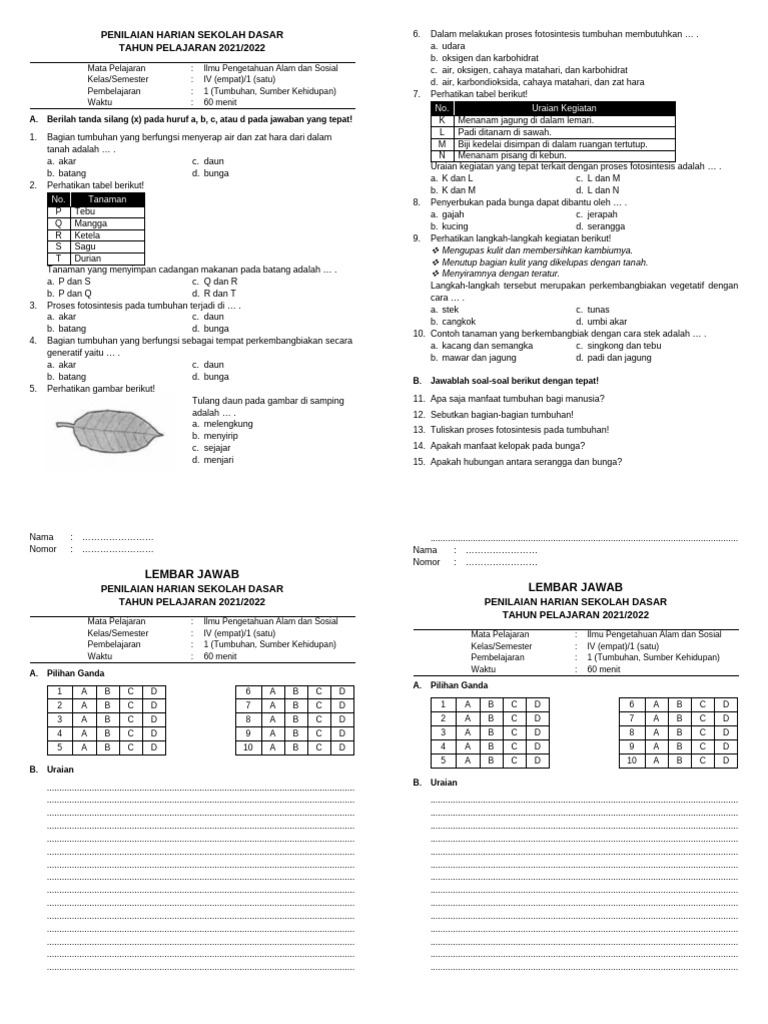 IPAS - Kelas 4 - BAB 1 | PDF