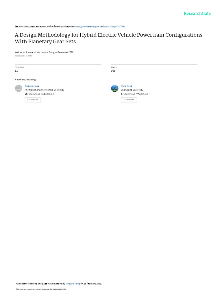 ADesign Methodologyfor Hybrid Electric Vehicle Powertrain ...