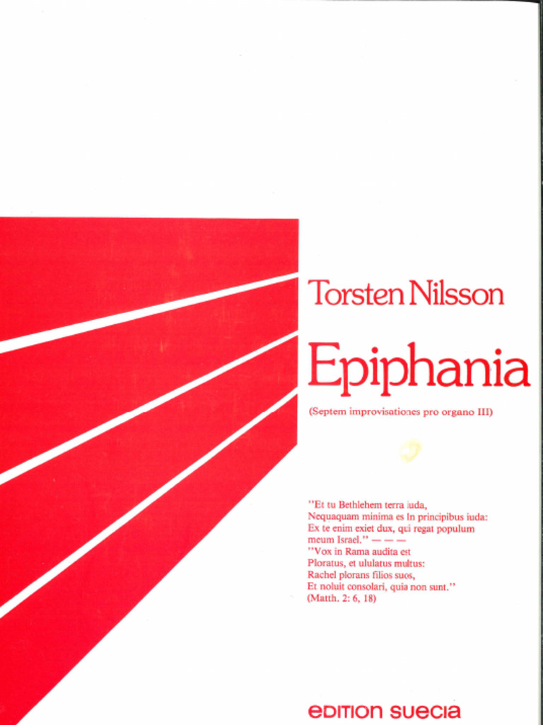 Seven Improvisations by Torsten Nilsson, 3. Epiphania | PDF