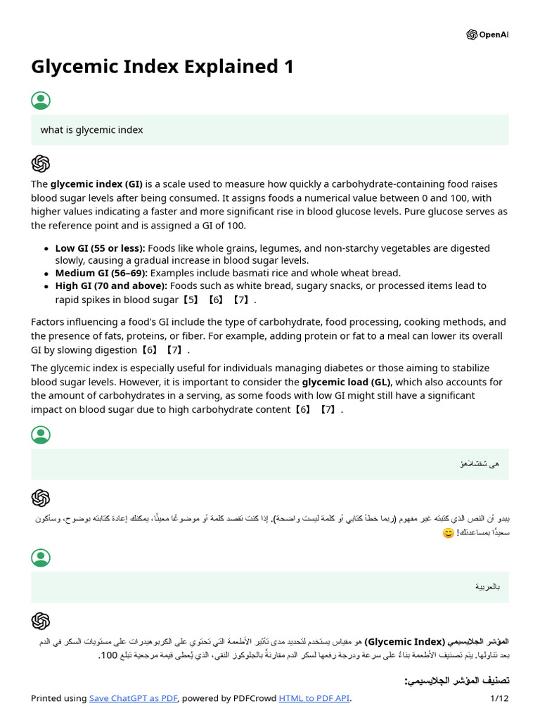 Glycemic Index Explained | PDF | Glycemic Index | Sugar Substitute