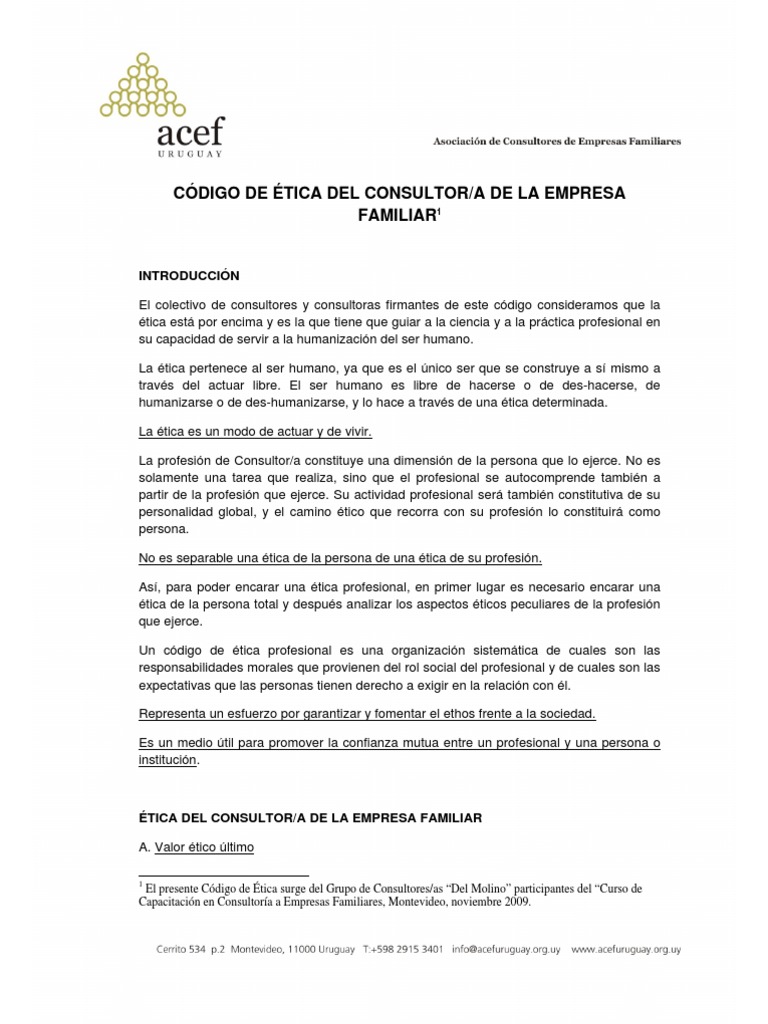 Codigo de Etica Del Consultor | PDF | Libertad | Verdad