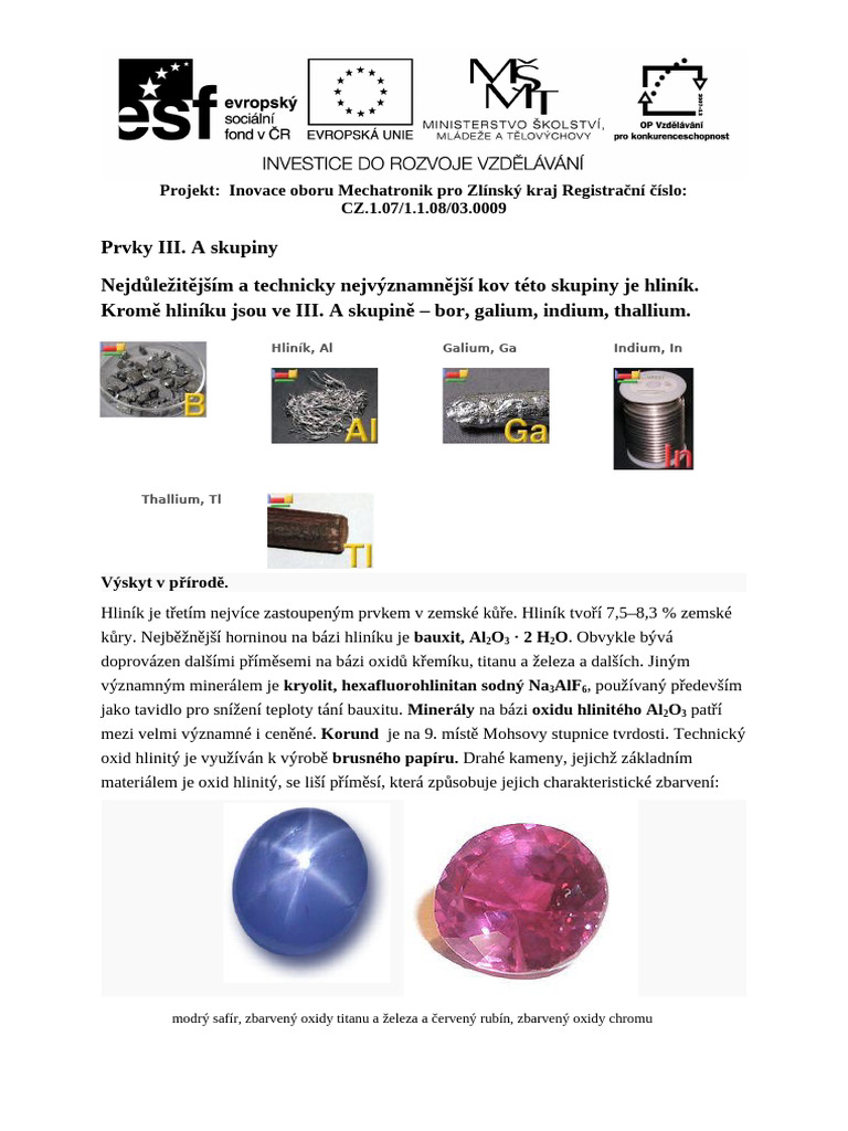 Prvky III.A Skupiny | PDF