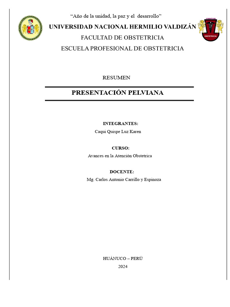Presentación Fetal y Parto Podálico | PDF | Parto | Feto
