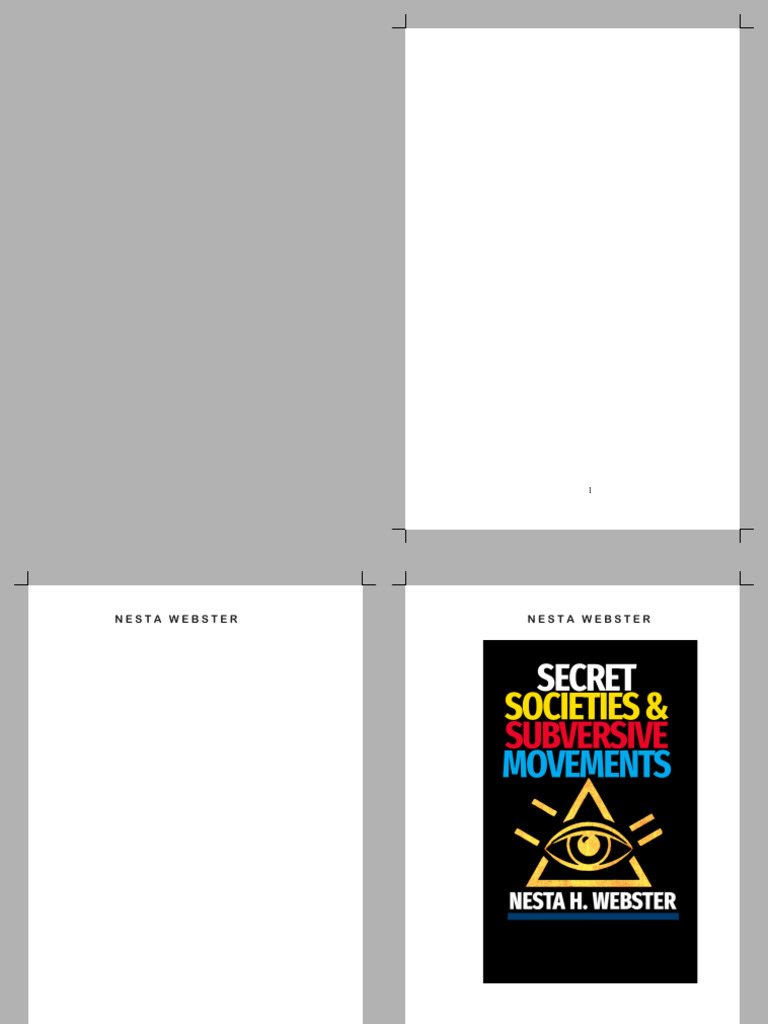 Nesta Webster Secret Societies | PDF | New World Order (Conspiracy ...