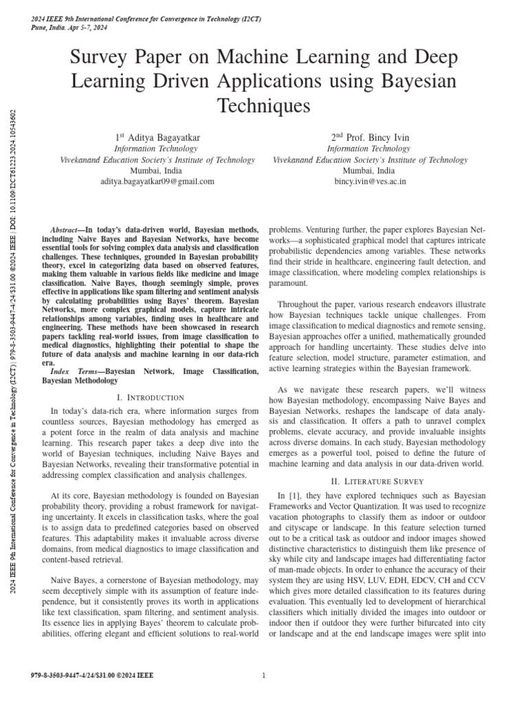 Survey Paper On Machine Learning and Deep Learning Driven Applications ...