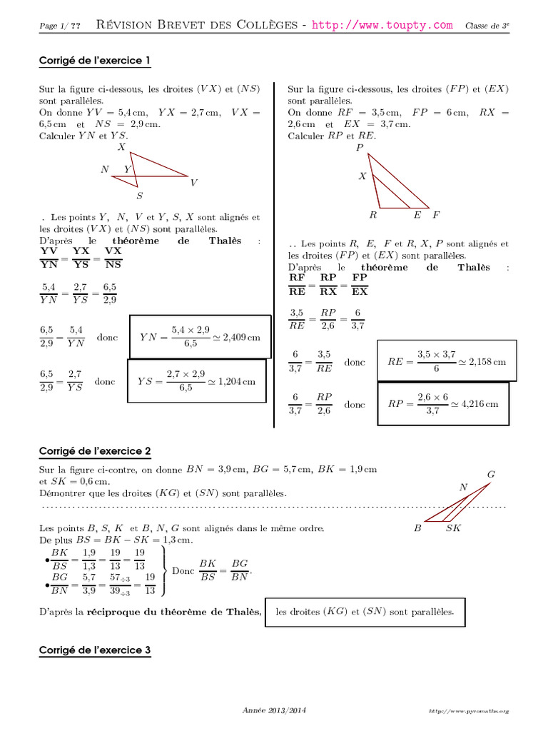 Exercice de géométrie 3ème corrigé | PDF