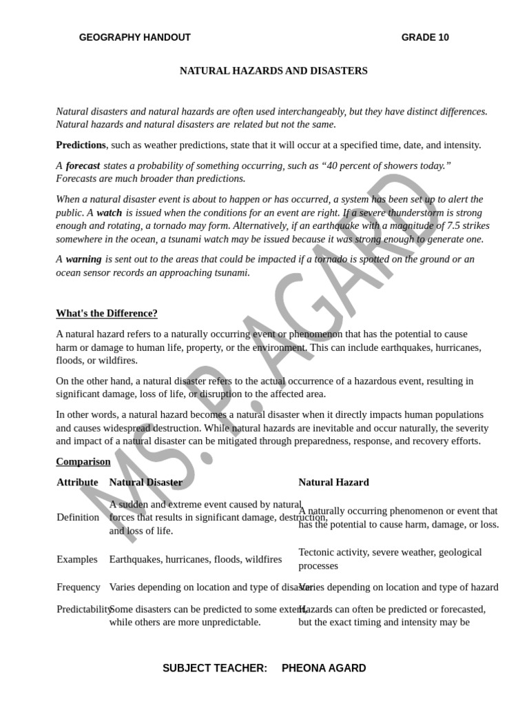 Natural Hazards vs. Disasters Explained | PDF | Natural Disasters | Hazards