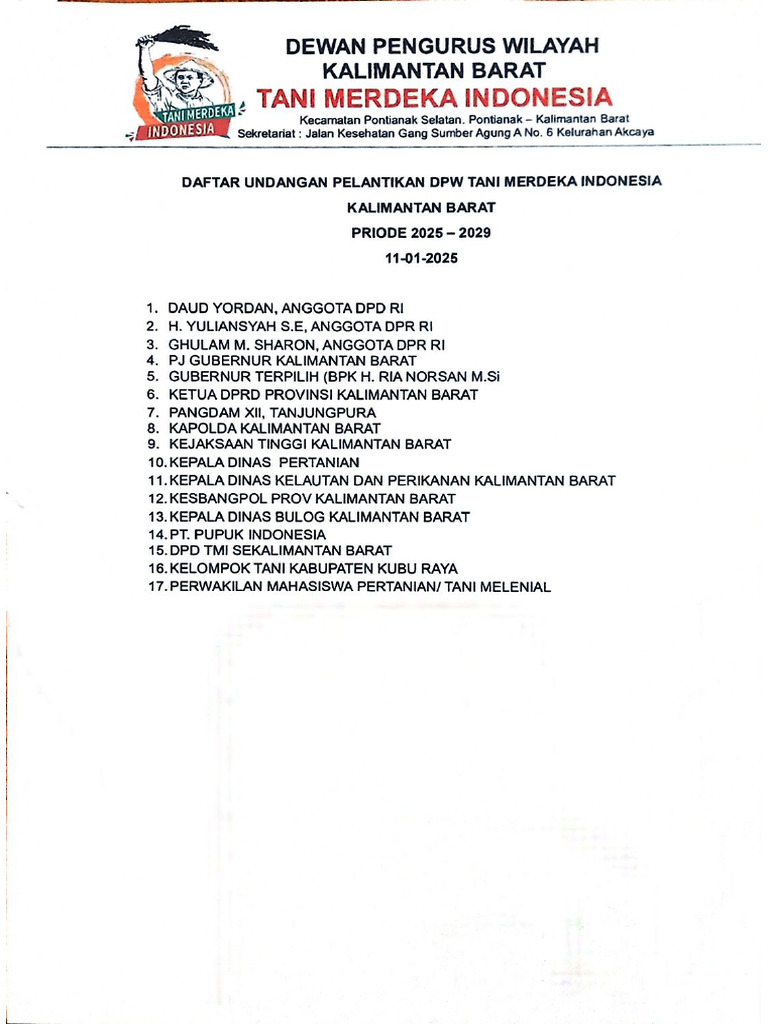 Daftar Undangan Dan Rundown | PDF