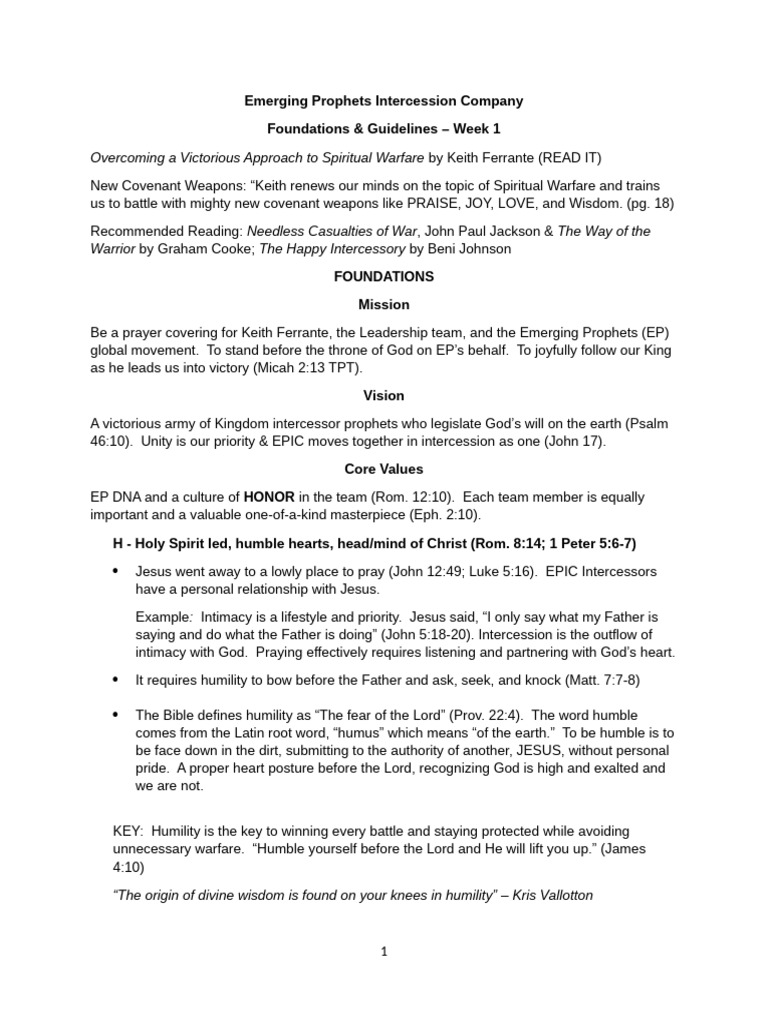 Spiritual Warfare Intercession Guidelines | PDF | Intercession | Prayer