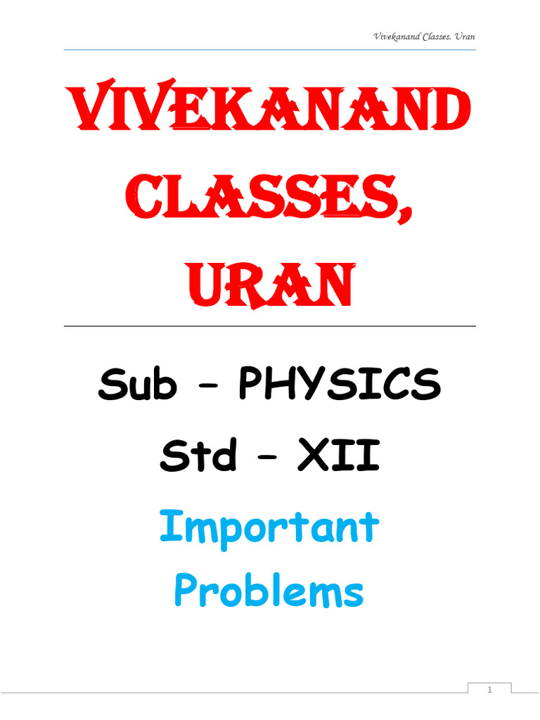 Physics IMP Problems by Vivekanand Classes, Uran | PDF | Inductance | Inductor