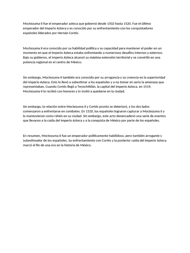 Moctezuma II | PDF