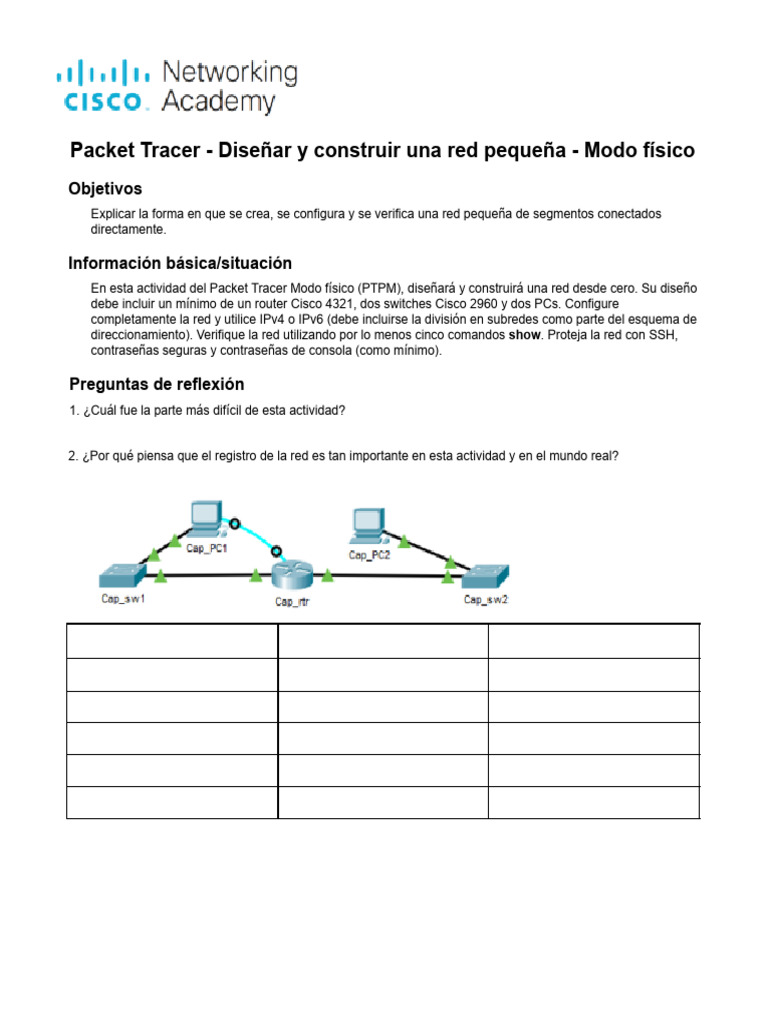 17.8.1 Packet Tracer - Design and Build A Small Network - Physical Mode ...