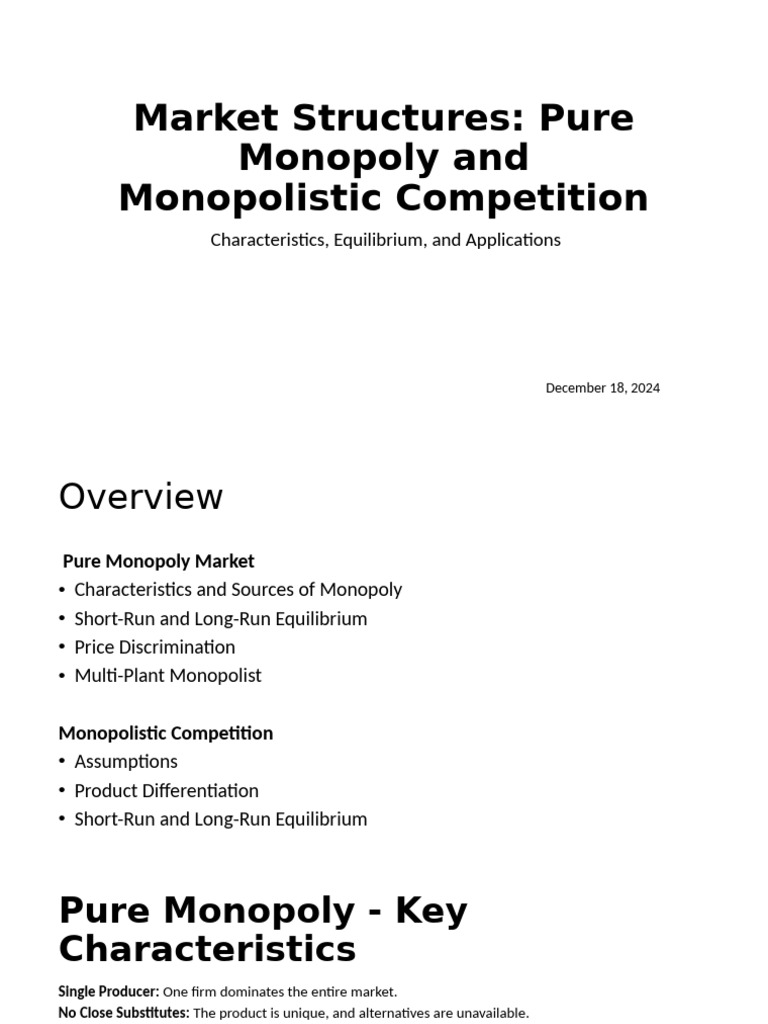 Market Structures | PDF | Monopoly | Profit (Economics)