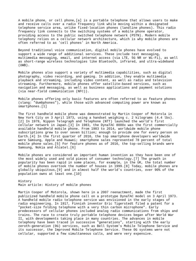 Mobile phone | PDF | Mobile Phones | Cellular Network