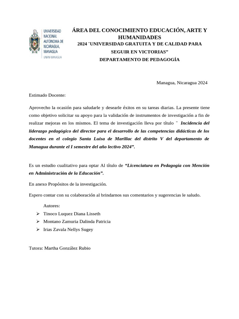 Carta para Validar | PDF