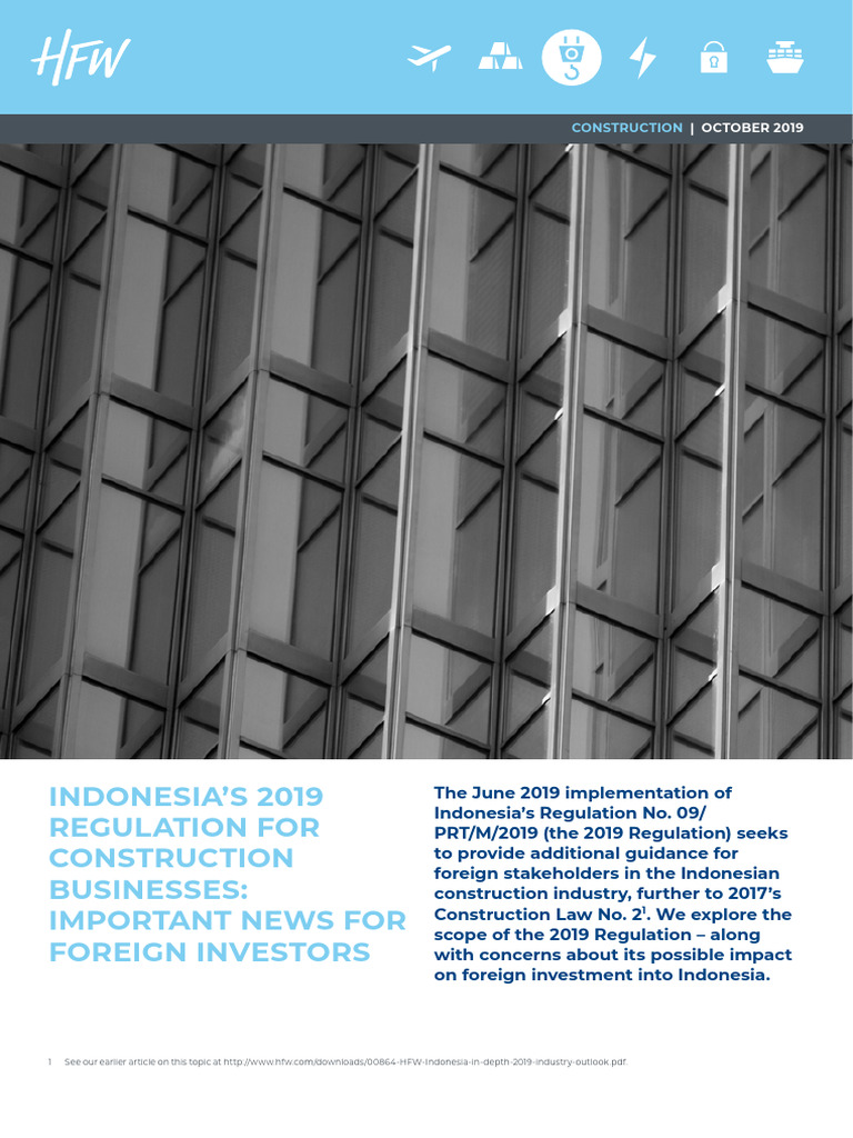 HFW Indonesias 2019 Regulation For Construction Businesses | PDF ...