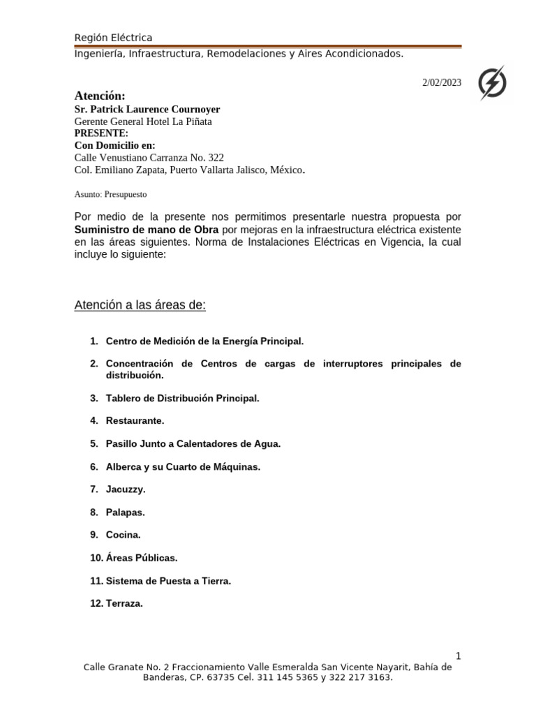 Mejoras La H. La Piñata Feb 2023 | PDF | Energia electrica | Ingenieria ...
