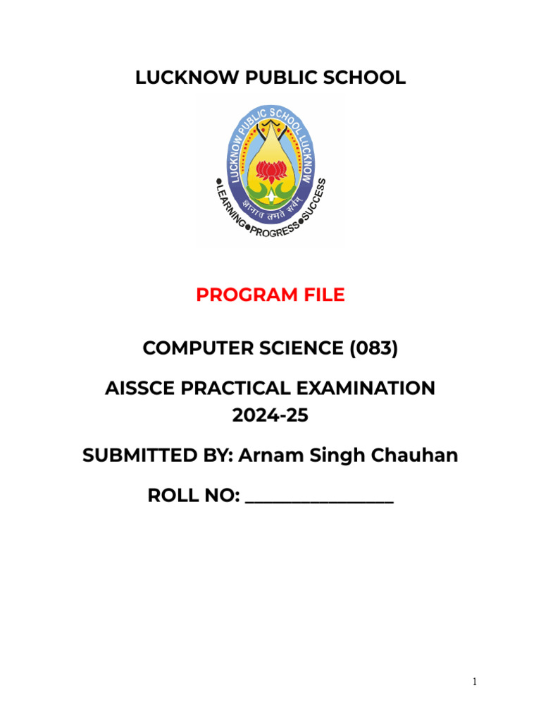 Arnam Program File | PDF | Computing | Computer Programming Arnam Program File | PDF | Computing | Computer Programming