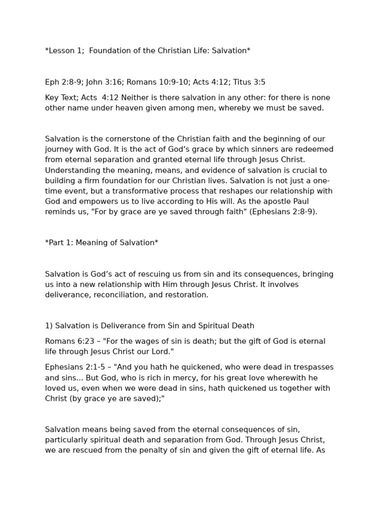 Foundation of Christian Salvation | PDF | Salvation | Baptism