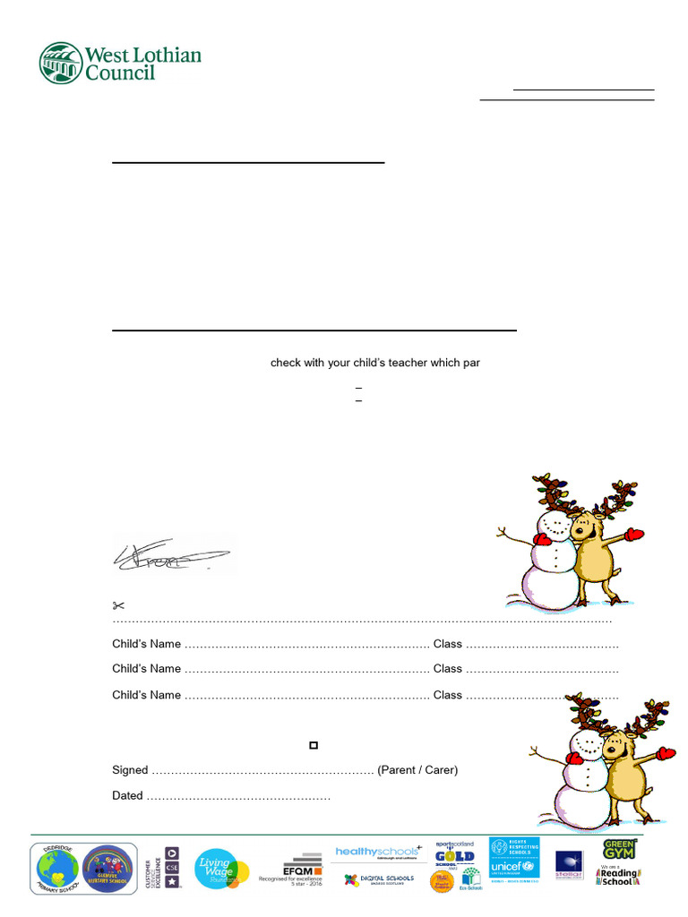 Dedridge School Christmas Events Notice | PDF