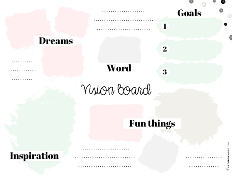 Pretty Pastel Vision Board Template by SaturdayGift | PDF