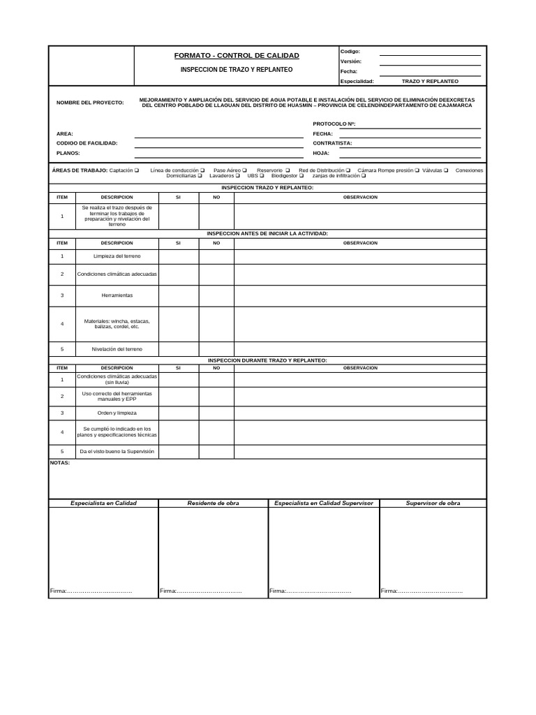 Protocolo Trazo y Replanteo | PDF