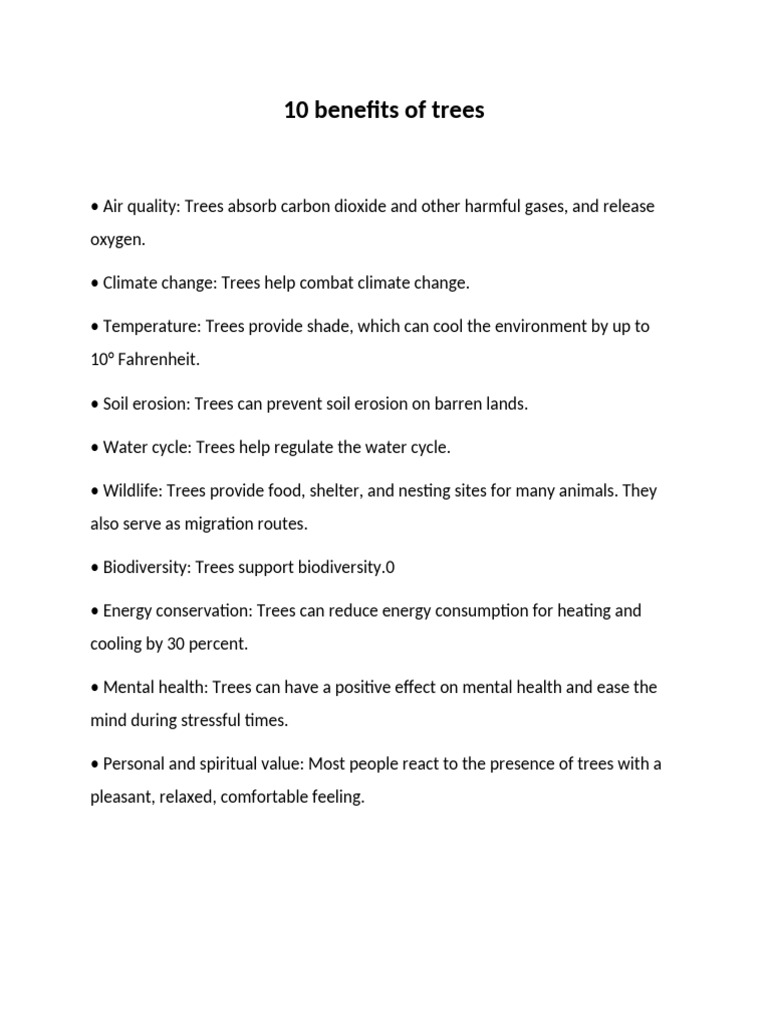10 Benefits of Trees | PDF