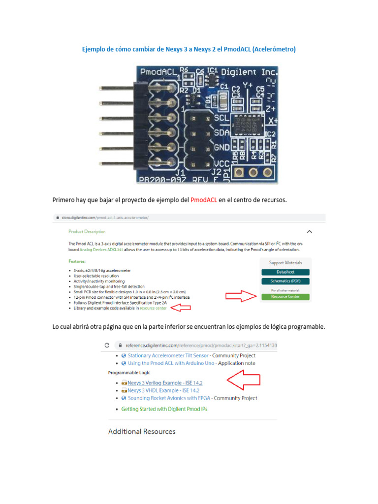 Ejemplo de Cómo Cambiar de Nexys 3 A Nexys 2 El PmodACL | PDF | Archivo de computadora ...