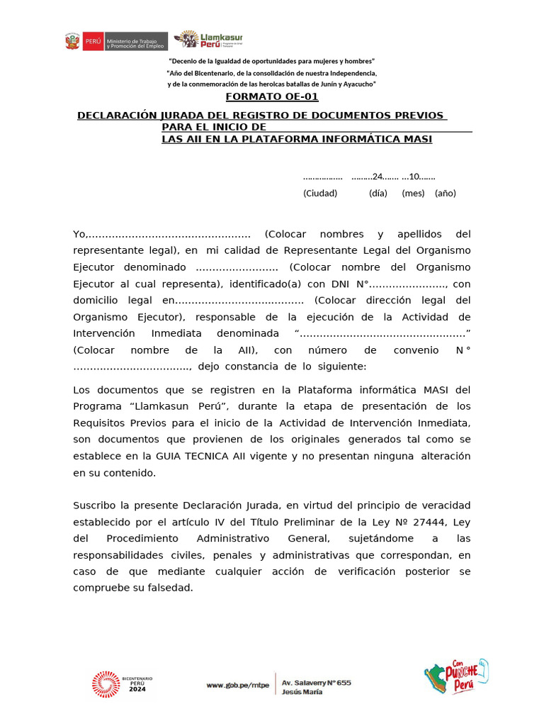 FORMATOS OE-01 y OE-02 | PDF | Justicia | Crimen y violencia