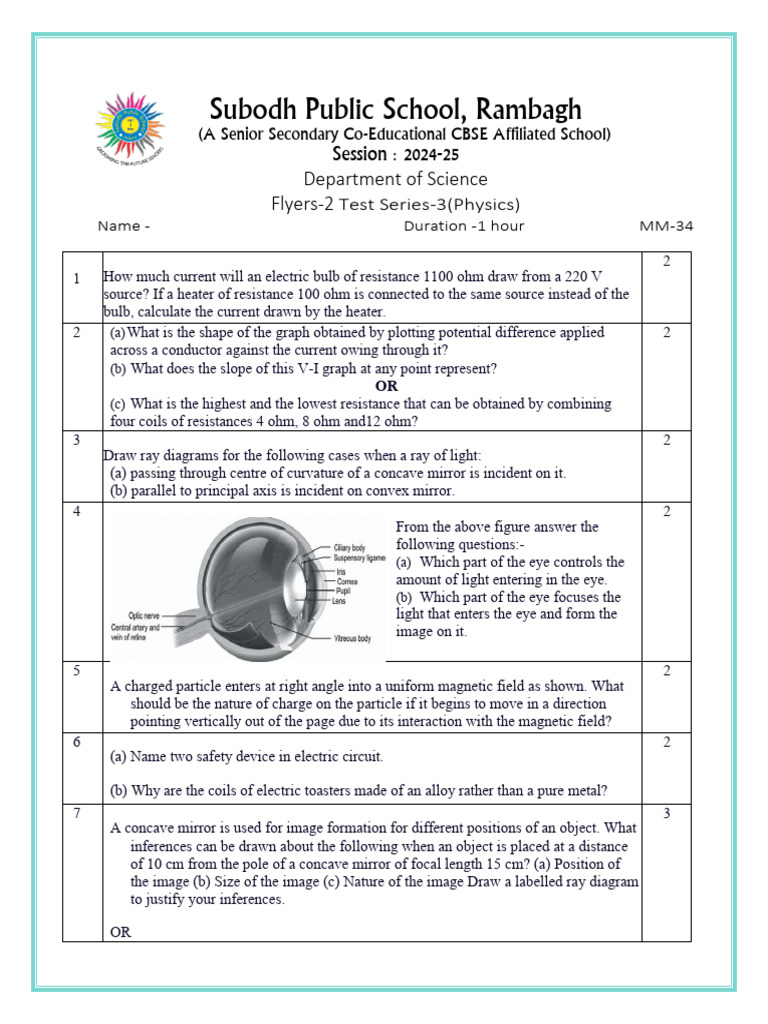 Test Series -3 Physics | PDF | Electrical Resistance And Conductance ...