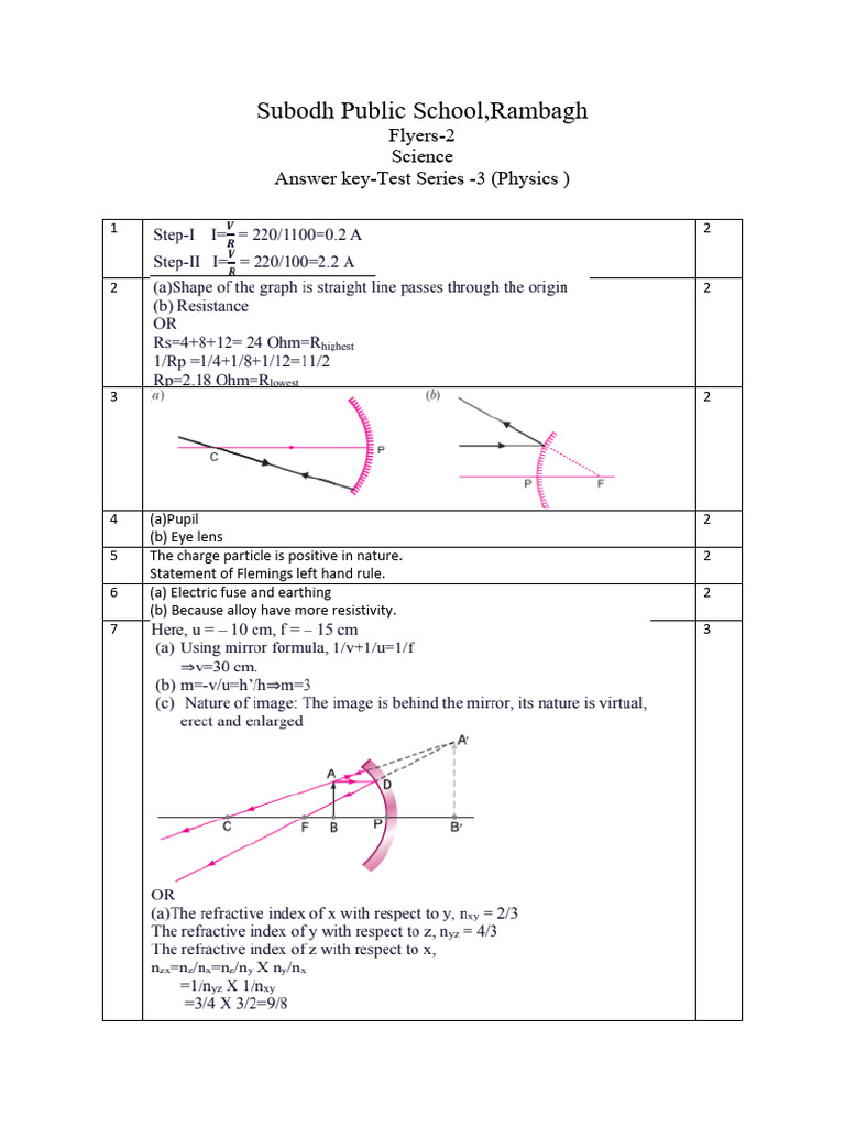Test Series - 3 Answer Key | PDF