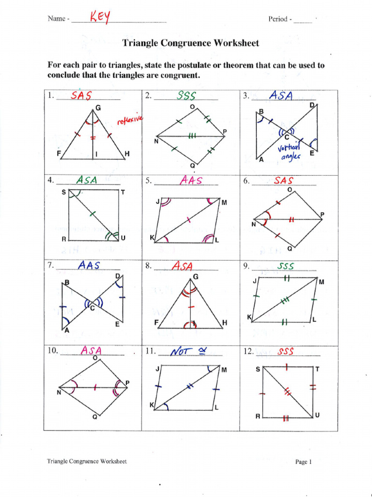 Triangle Congruence Practice-2800 | PDF