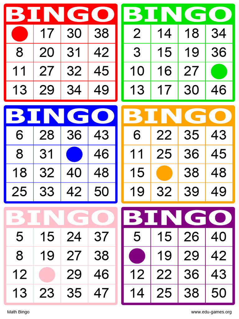 1- BINGO DE MULT E DIVISÃO..NOVO | PDF