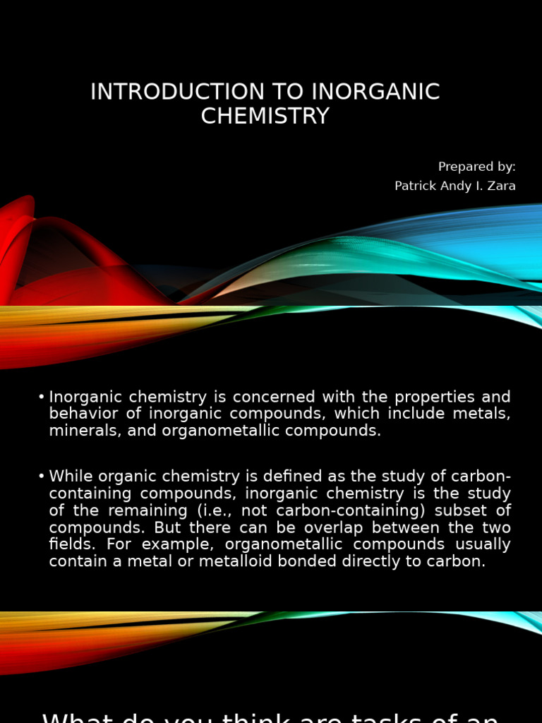 Introduction To Inorganic Chemistry | PDF | Inorganic Chemistry | Chemistry