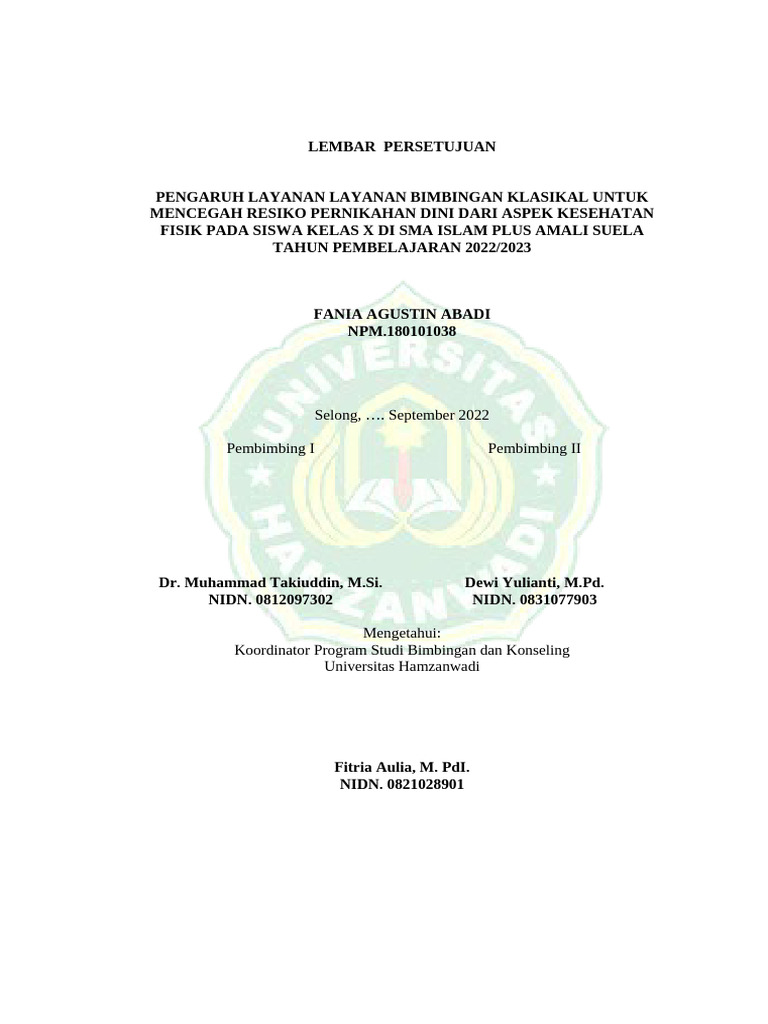 Lembar Persetujuan | PDF