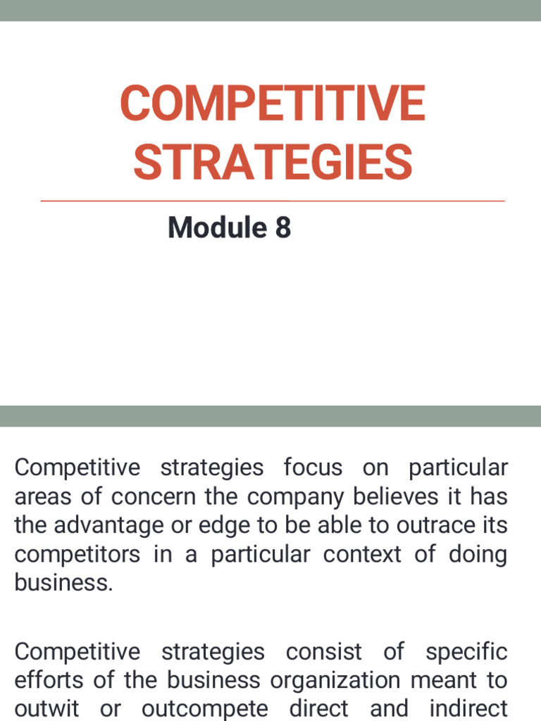 CHAPTER 8 - Competitive Strategies | PDF | Ecological Niche | Strategic ...