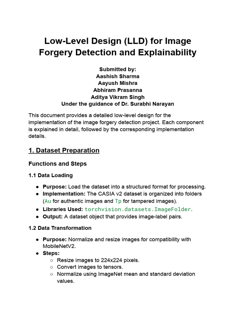 Low Level Design And Implementation Details Pdf Statistical Classification Applied Mathematics