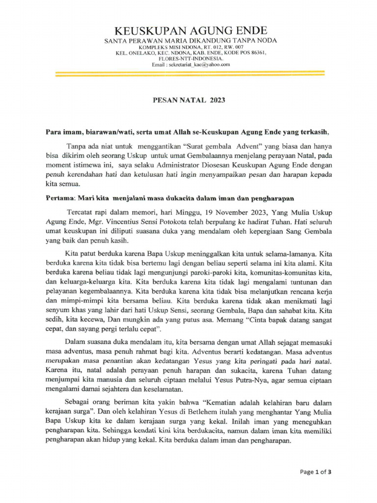 Pesan Natal 2023 | PDF