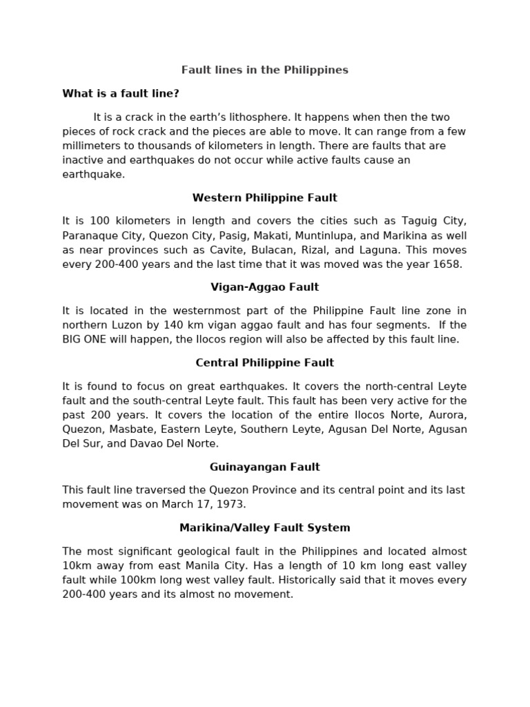 Philippine Fault Lines Overview | PDF