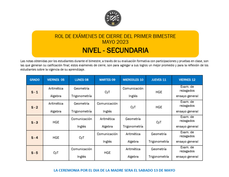 Examenes Secundaria 1B | PDF | Matemáticas