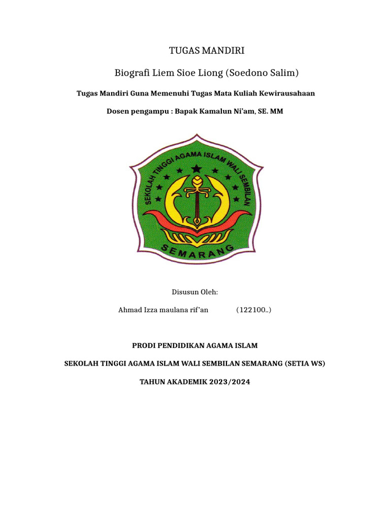 Kisah Perjalanan Soedono Salim (A. Izza) | PDF