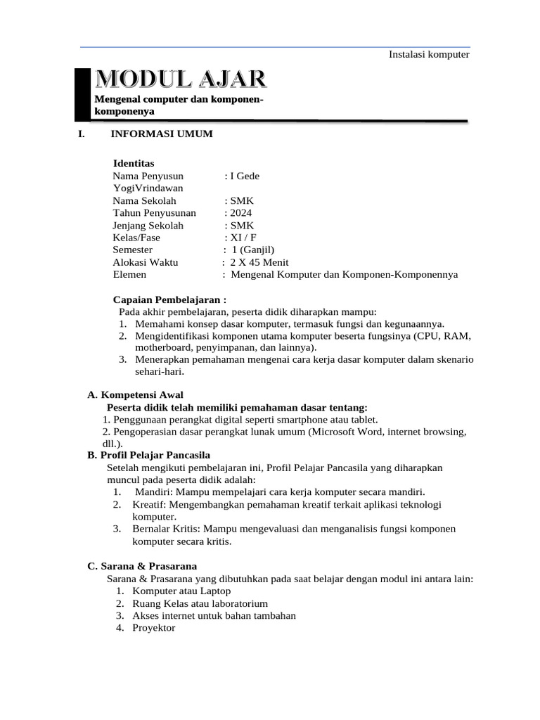Modul Ajar Microteaching Yogi Pdf