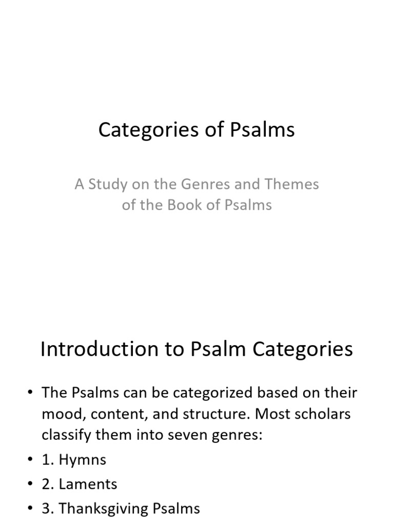 Genres and Themes of Psalms Explained | PDF