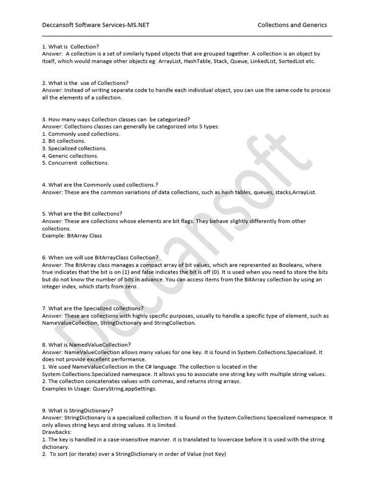 1.5 8 - Collections - and - Generics - Descriptive - Questions PDF | PDF | Queue (Abstract Data ...