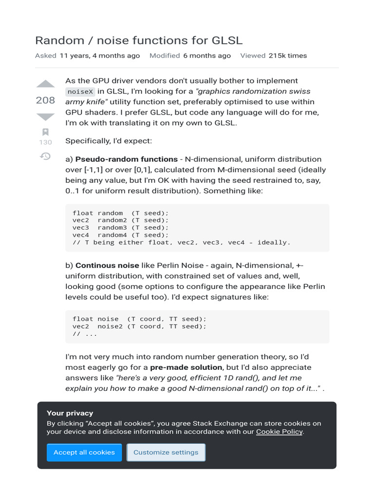 Random Noise Functions For GLSL | PDF