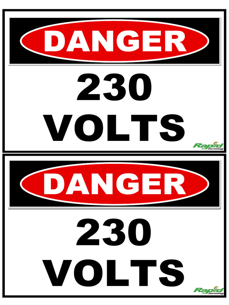 Electrical Signages 230V | PDF
