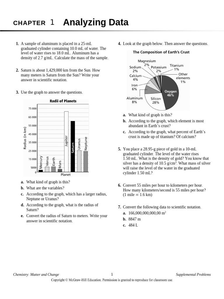 Supplemental Problems Analyzing Data Student | PDF | Saturn | Water