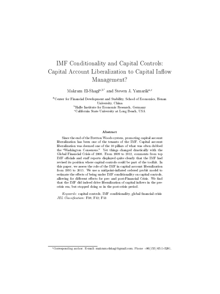 MFC | PDF | Capital Control | International Monetary Fund